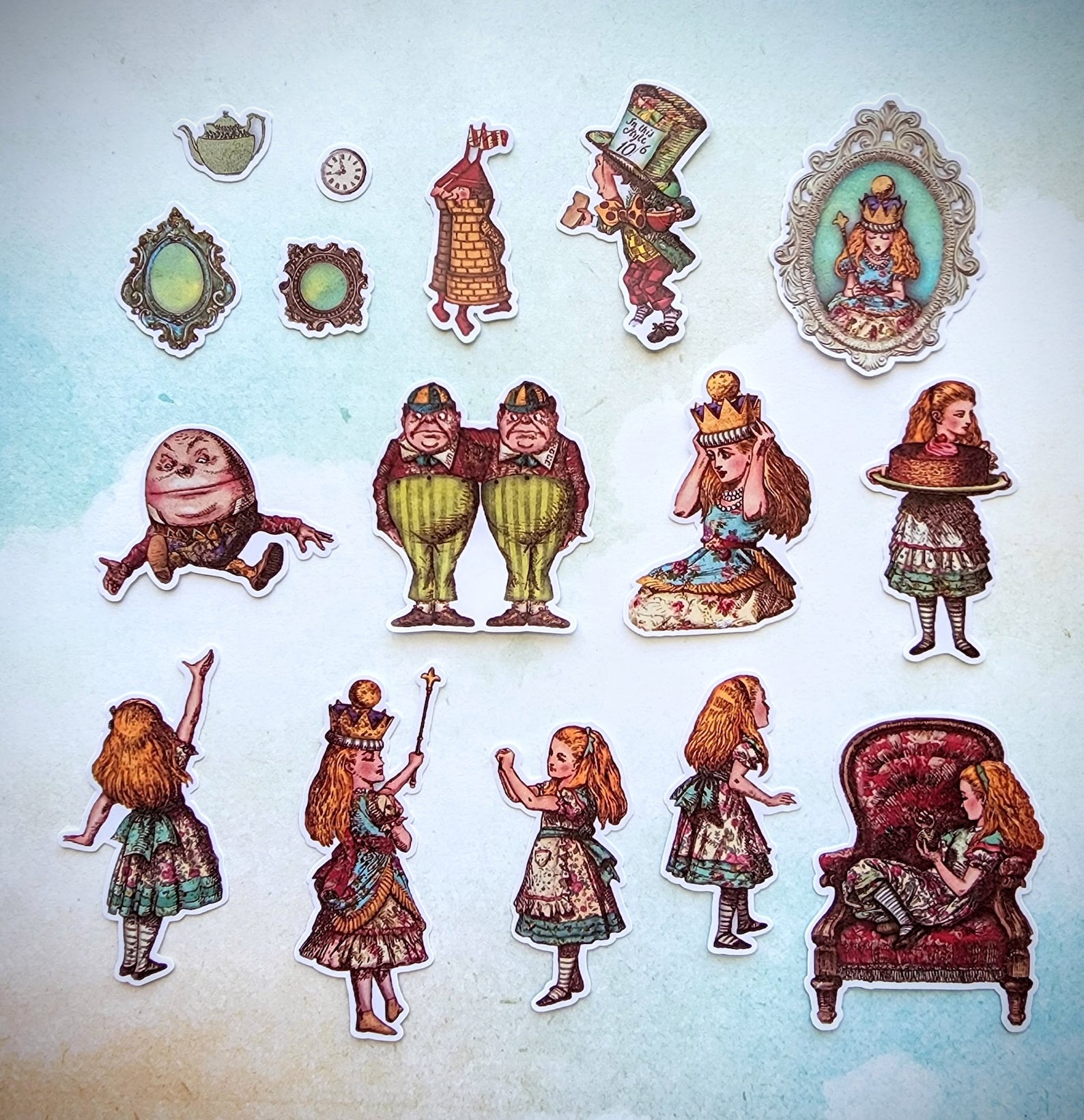 Alice in Wonderland Sticker Set 48 Pcs for Collage Journal - Etsy