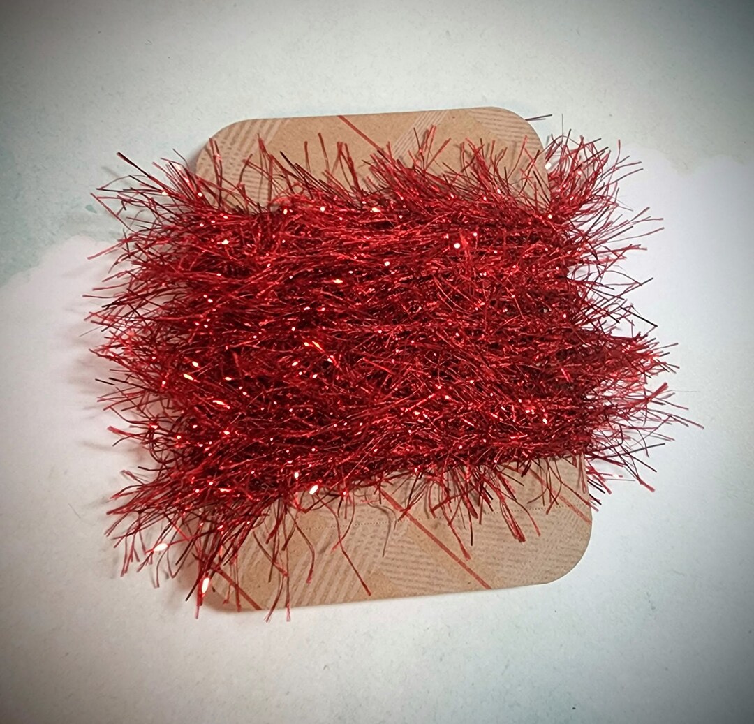 Sparkly Red Eyelash Yarn Trim 4 Yards, Red Fun Fur Yarn, Red Yarn ...