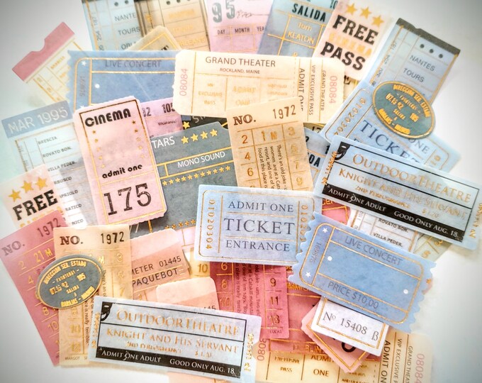 Multicolor Washi Ticket Stickers Set for Collage Junk Journal Scrapbook ...
