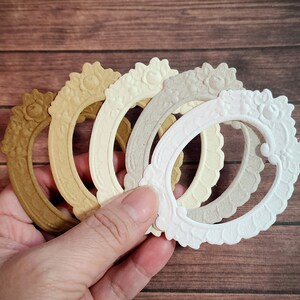 Embossed Oval Frame Die Cut in Neutral Colors 5 Pieces for Paper Crafts ...