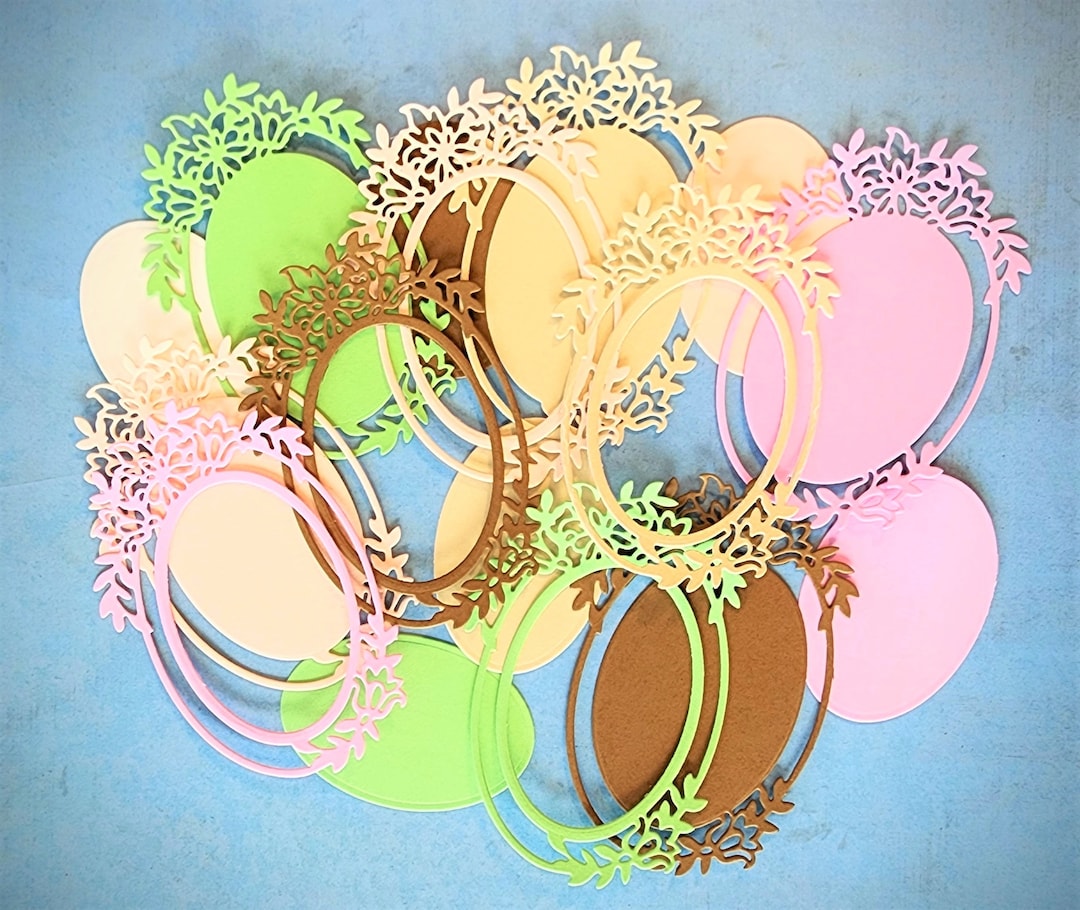 Oval Frame Cardstock Die Cut Set 16 Pieces for Collage Scrapbook Cards ...
