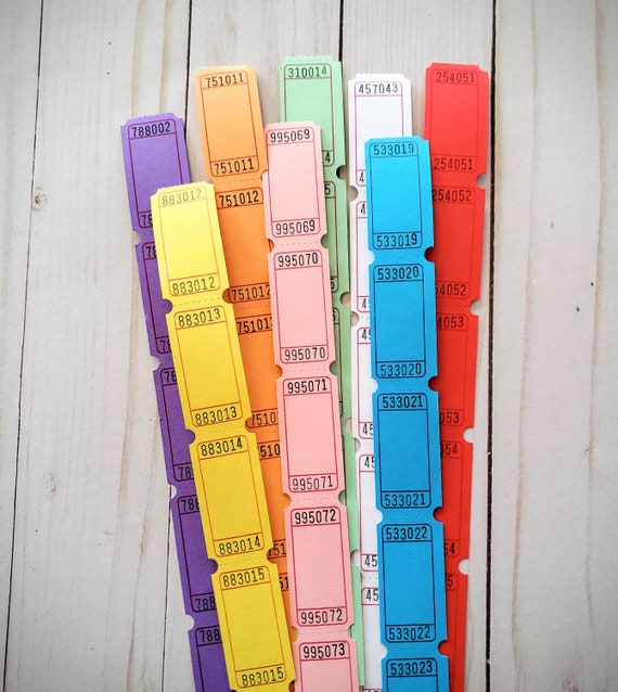 Set of Blank Colorful Carnival Tickets for Journals Scrapbook - Etsy