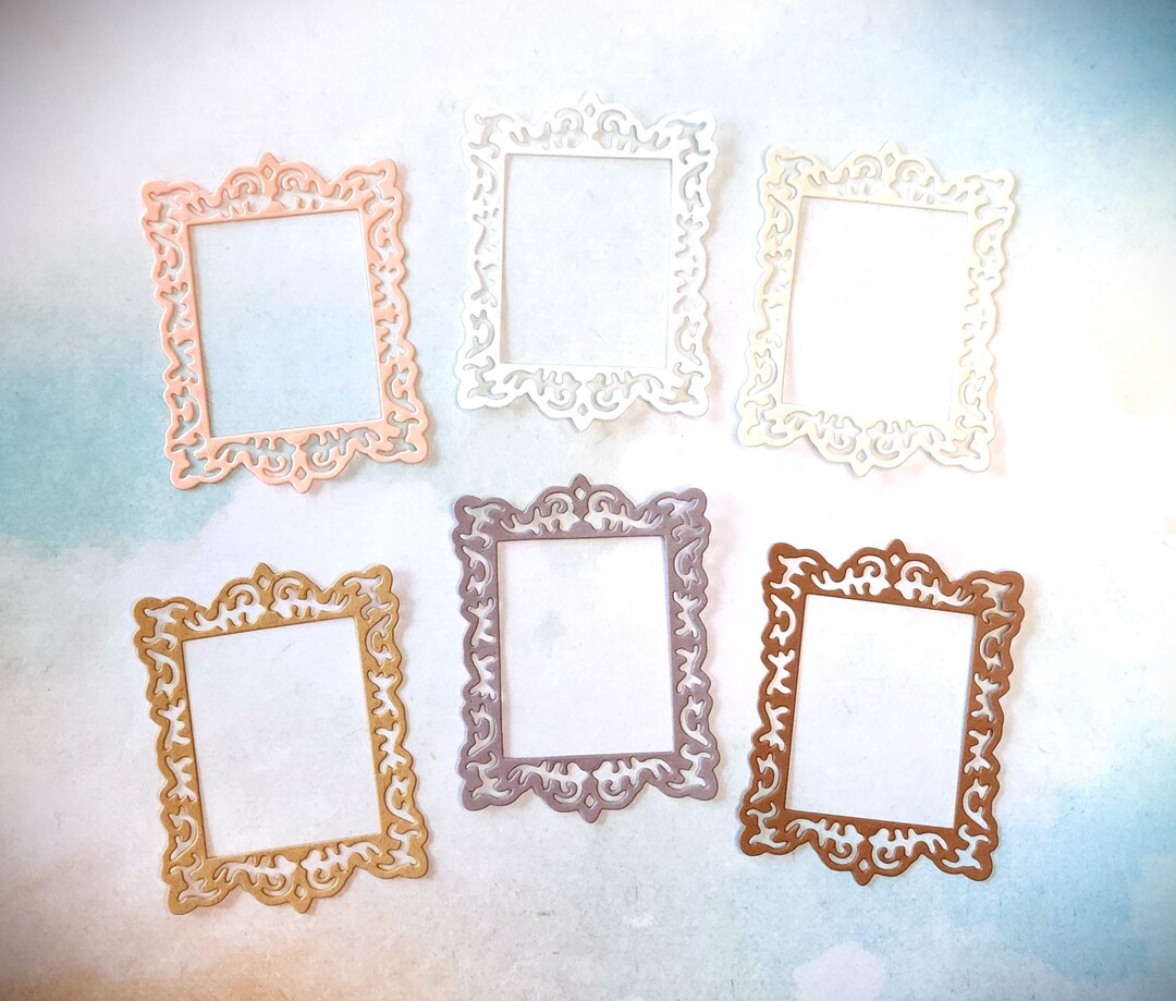 Cardstock Ornate Frame Die Cut Set 3 1/4 in Tall 6 Pcs for Cards ...