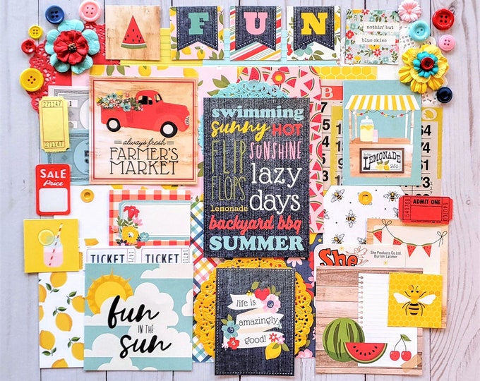 Summer Fun Ephemera Kit for Junk Journal Scrapbook, Colorful Summer ...