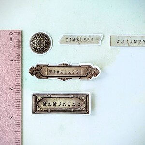 Vintage Style Word Label Strips and Faux Button Stickers 38 Pcs for ...