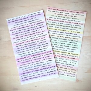 Positive Encouragement Phrases Sentiments Paper Sticker in Color Strips ...