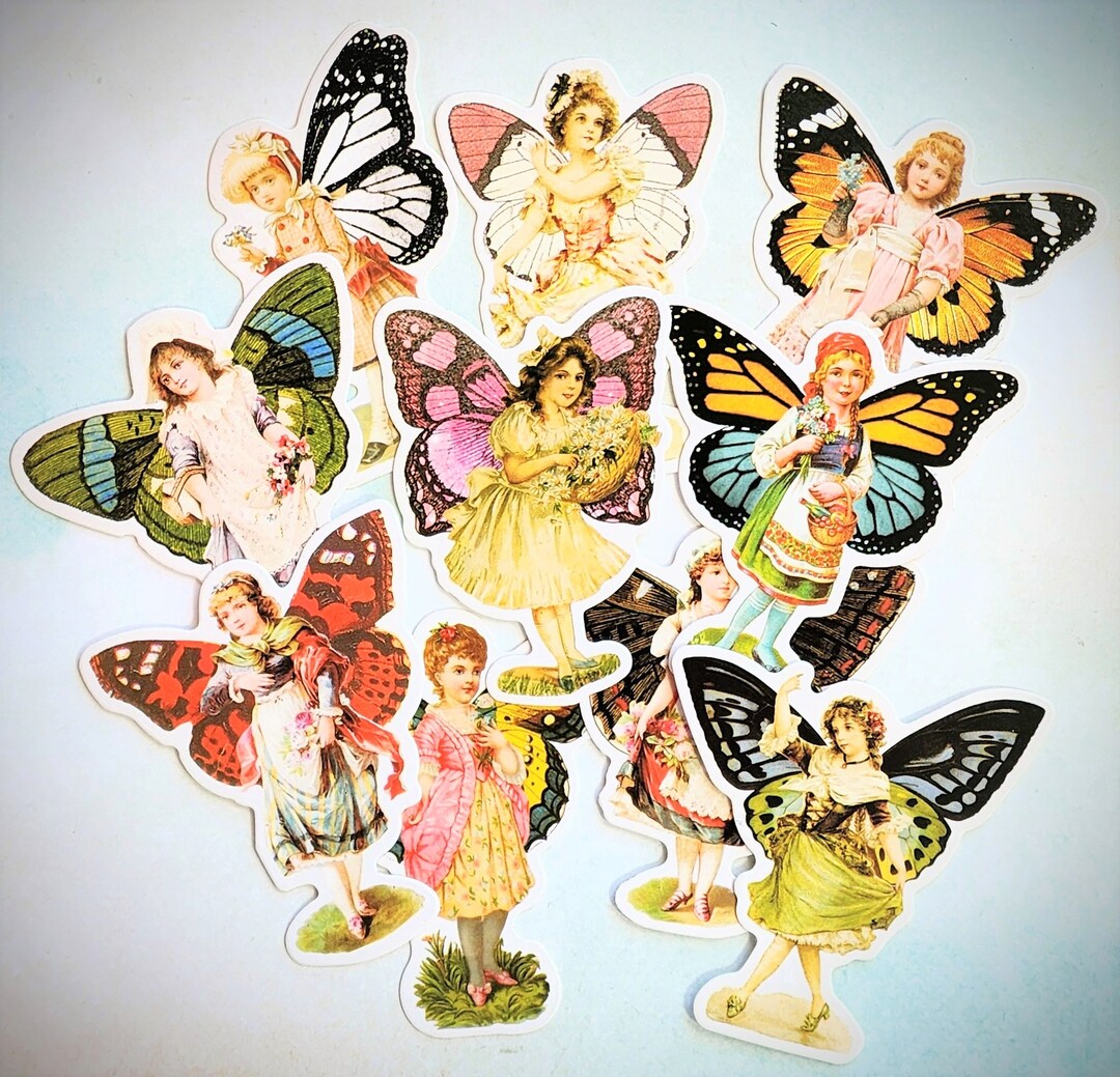 Vintage Victorian Style Cardboard Fairy Girls Set 10 Pcs for Paper ...