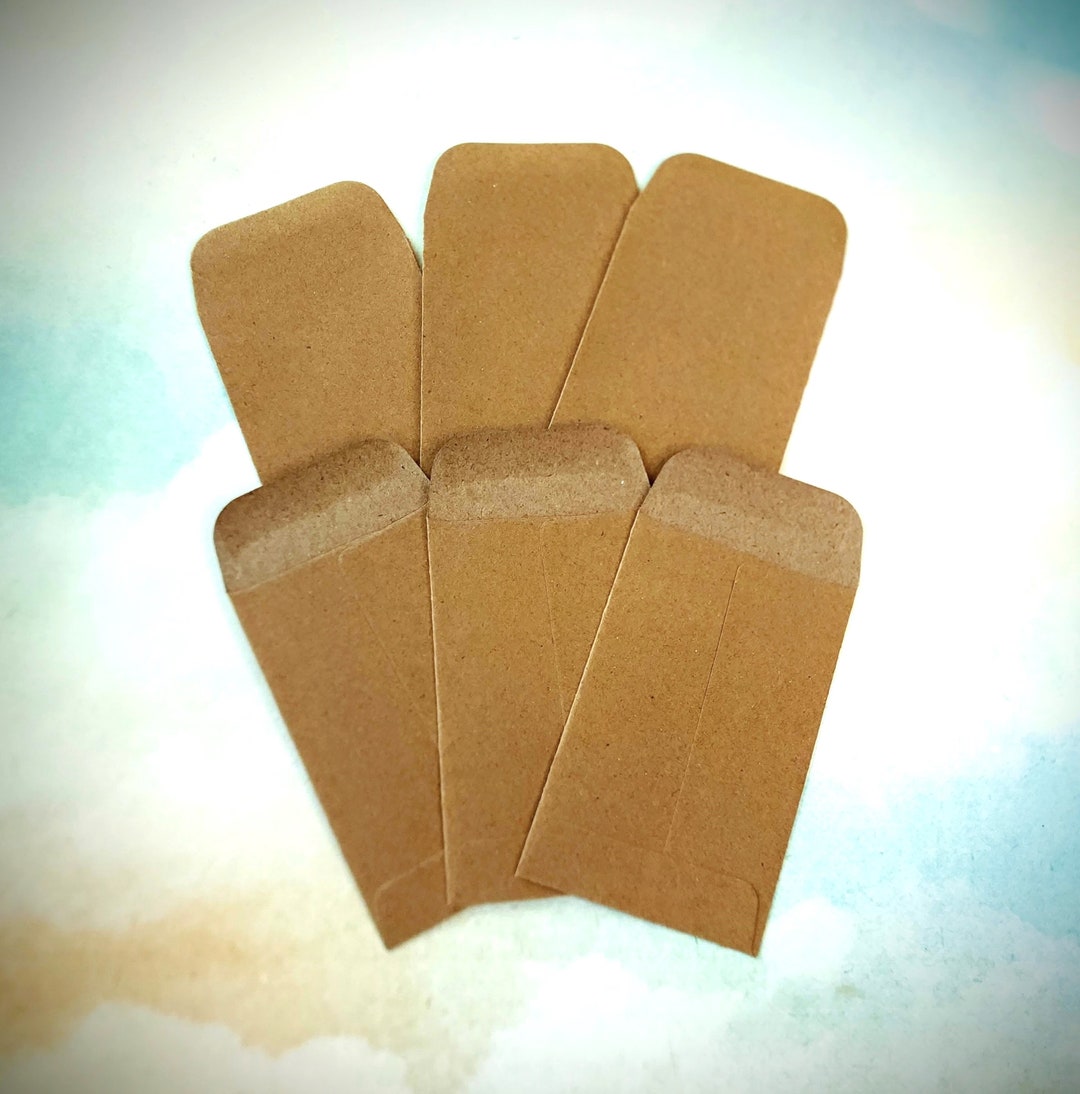 Small Coin Envelopes Set in Brown Color 6 Pcs for Scrapbook Junk ...
