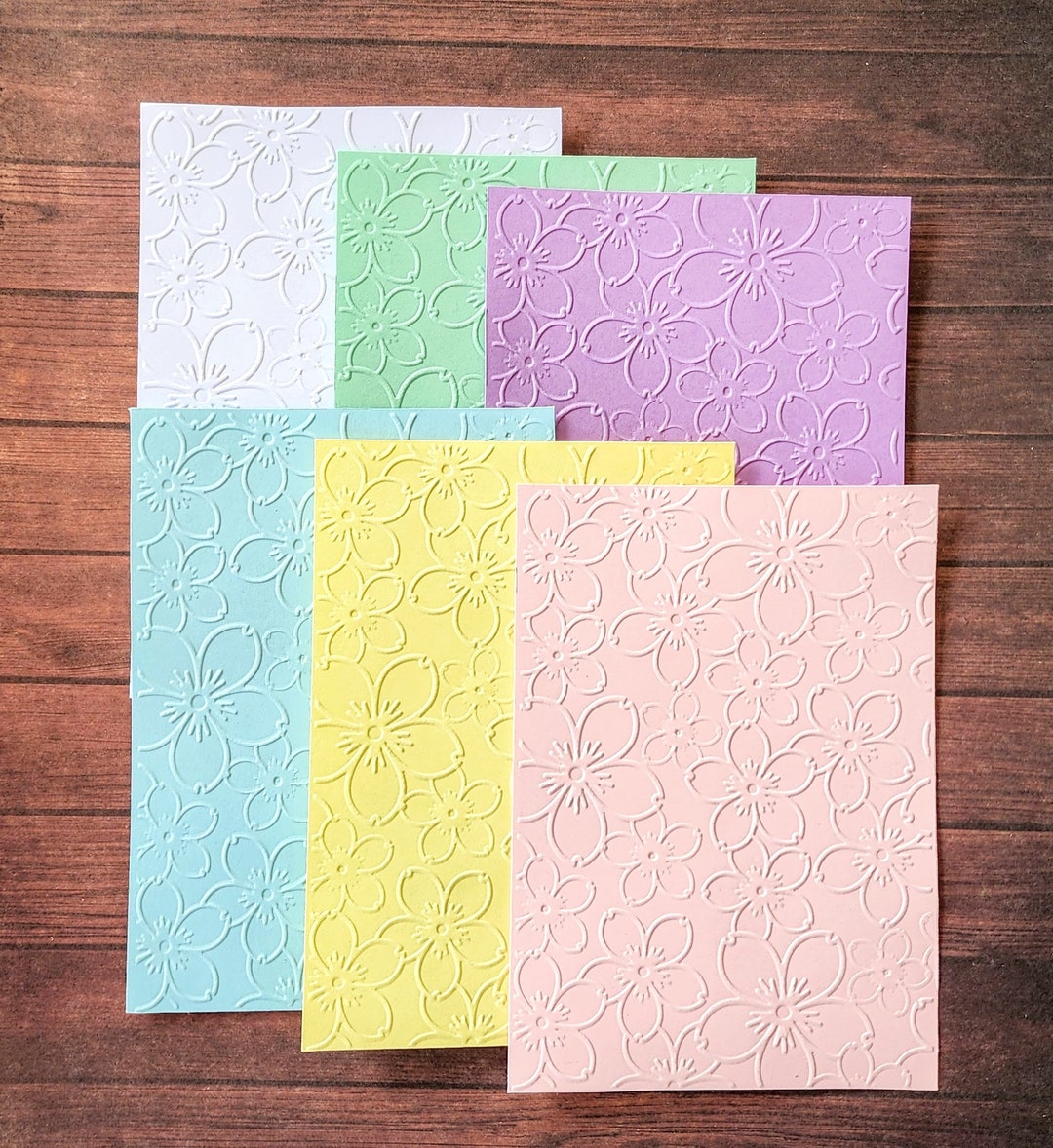 Embossed Papers 6 Sheet Set for Paper Crafts, Spring Colors Texture ...