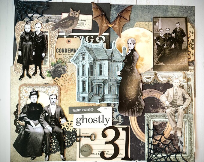 Halloween Ephemera Vintage Style Victorian Haunted House Theme for Junk ...