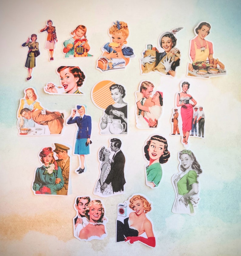 Nostalgic Retro 1950's Ads Sticker Set 18 Pcs for Planner - Etsy
