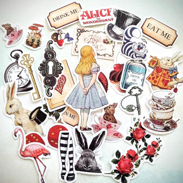 Alice in Wonderland Stickers - Etsy