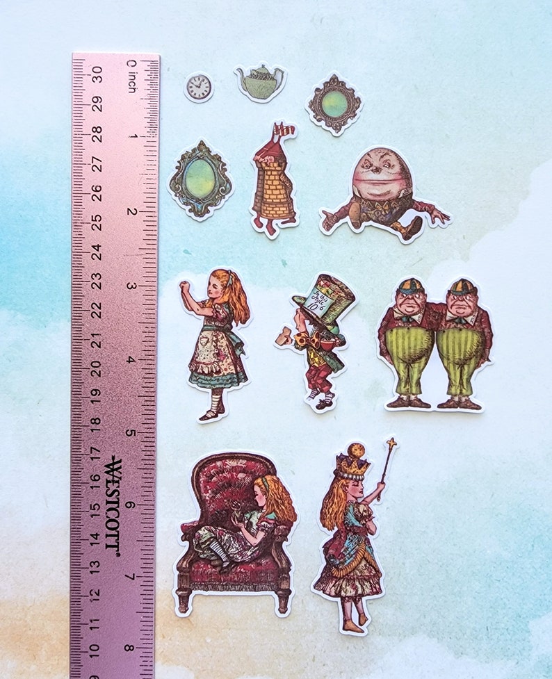 Alice in Wonderland Sticker Set 48 Pcs for Collage Journal - Etsy