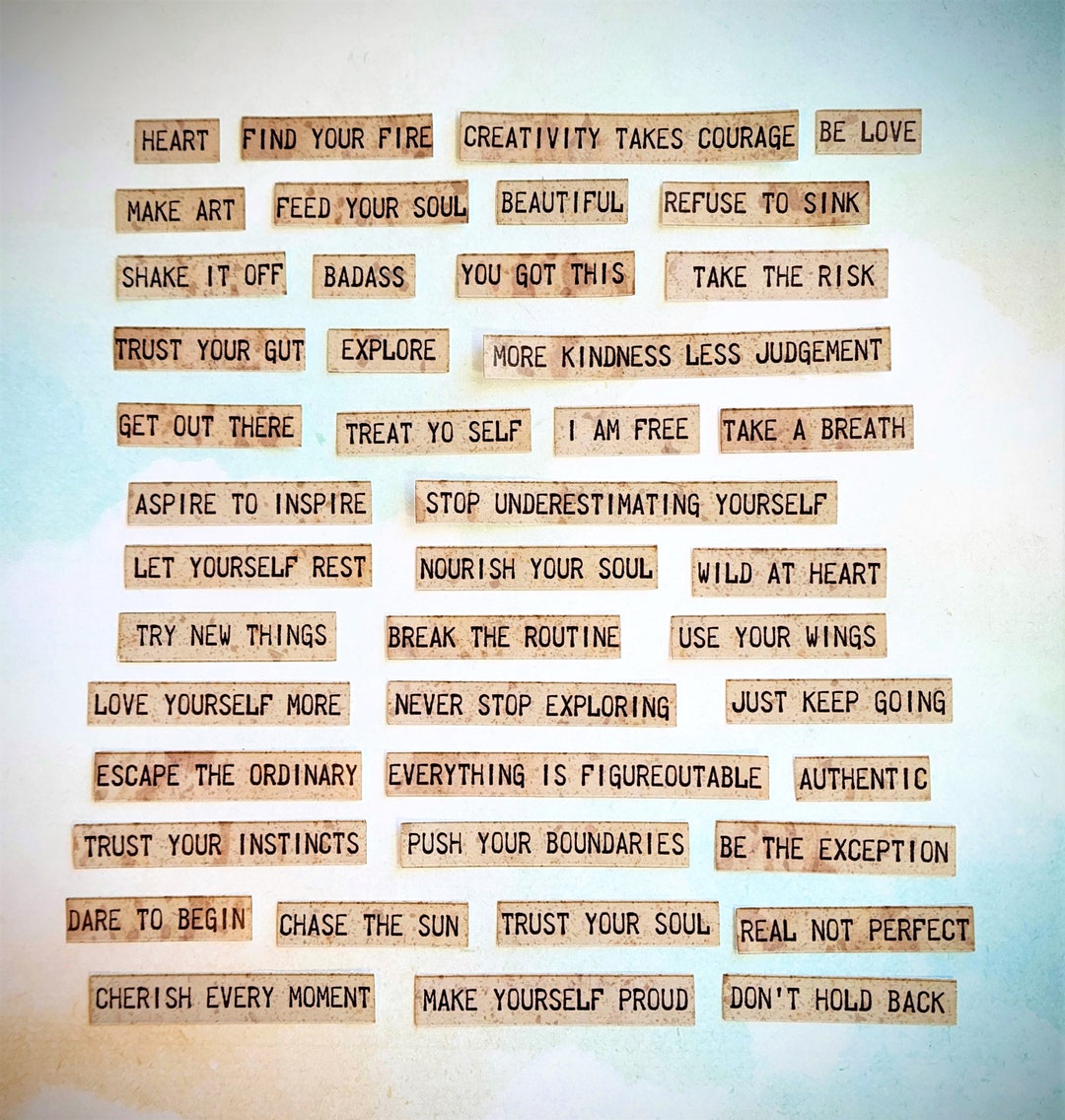 Vintage Style Phrase Word Sticker Strips Set for Collage Journal Cards ...