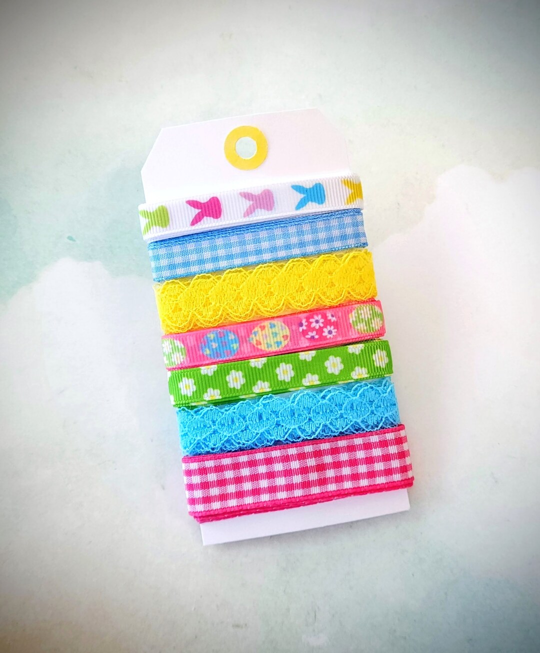 Easter Theme Colorful Ribbon and Trim Set 7 Pcs, Spring Colors Ribbon ...