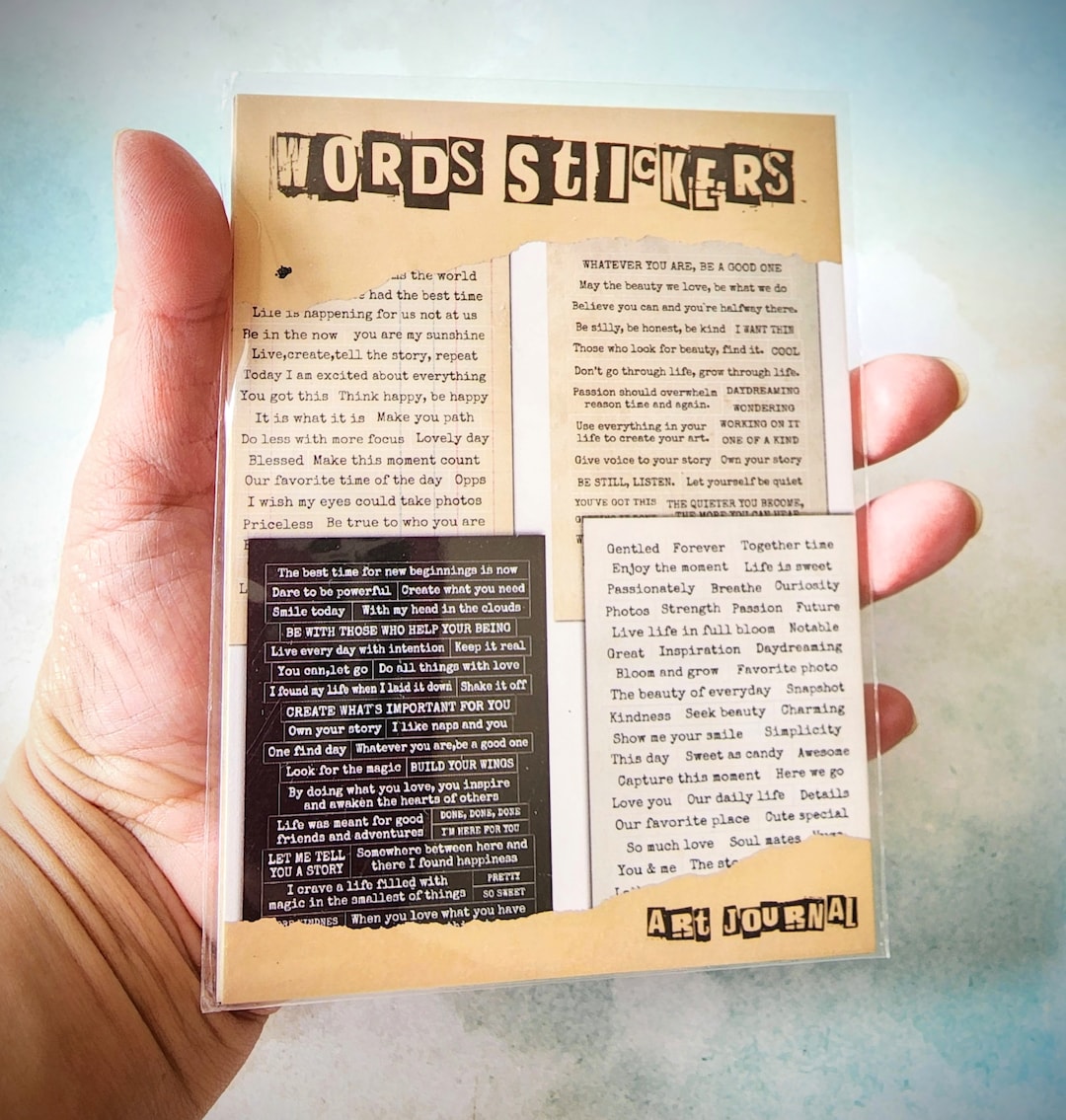 4 Sheet Set of Sticker Strips With Words Phrases and Quotes for Planner ...