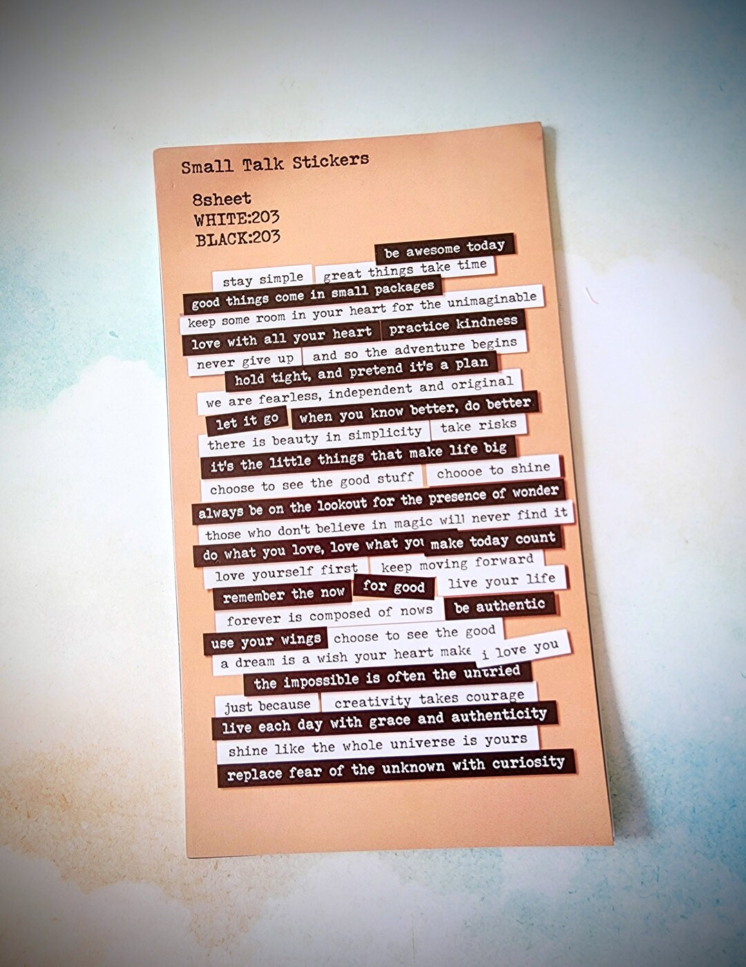 Positive Encouragement Phrases Sentiments Sticker Strips 8 Sheets in ...