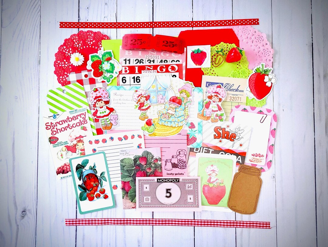 Strawberry Shortcake Ephemera Packs for Junk Journal Scrapbook and ...