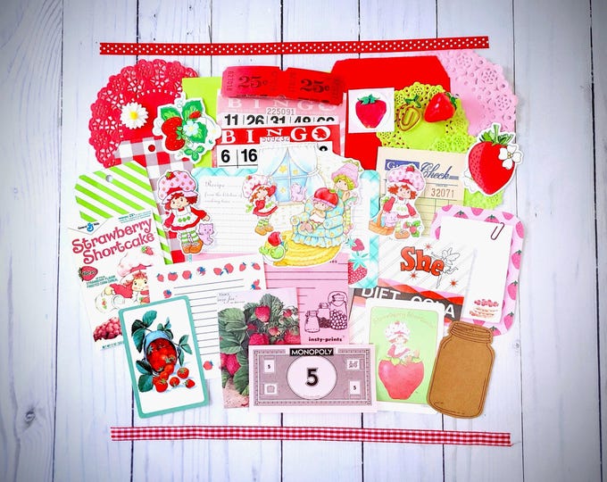 Strawberry Shortcake Ephemera Packs for Junk Journal Scrapbook and ...
