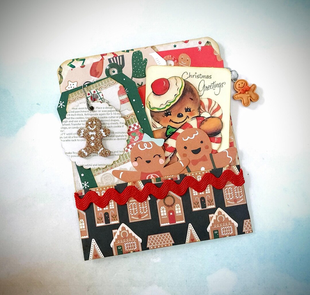 Gingerbread Theme Loaded Ephemera Pocket Tag 27 Pcs for Junk Journals ...