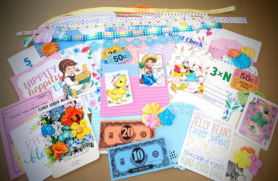 Easter Ephemera Pack 1 for Scrapbooking Journals and Paper Crafts, Easter Mixed Media Kit ...