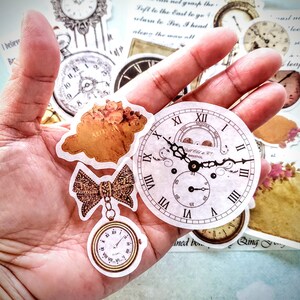 Vintage Style Clock Stickers Set for Collage Journals Scrapbook Cards ...