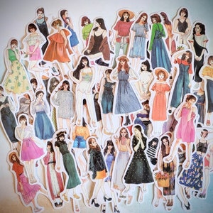 Variety Cute Fashion Girls Stickers Set 16 Pcs for Planners Journals ...