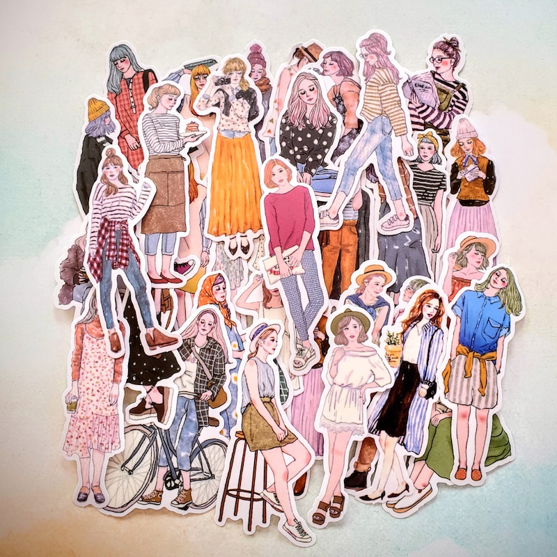 Cute Girl Stickers - Etsy