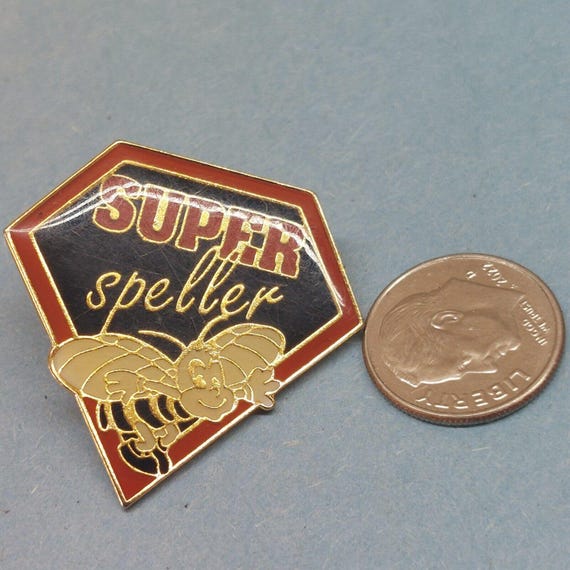 Super Speller Spelling Bee Pin Lapel Enamel Collectib… - Gem
