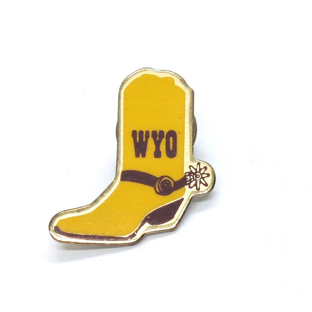 WYO Yellow Cowboy Boot Pin Lapel Enamel Collectible - Etsy