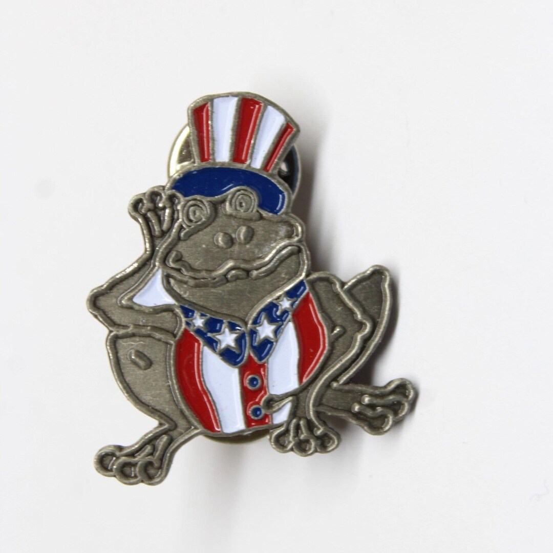 Patriotic Frog Pin Salute American Flag Lapel Enamel Collectible - Etsy