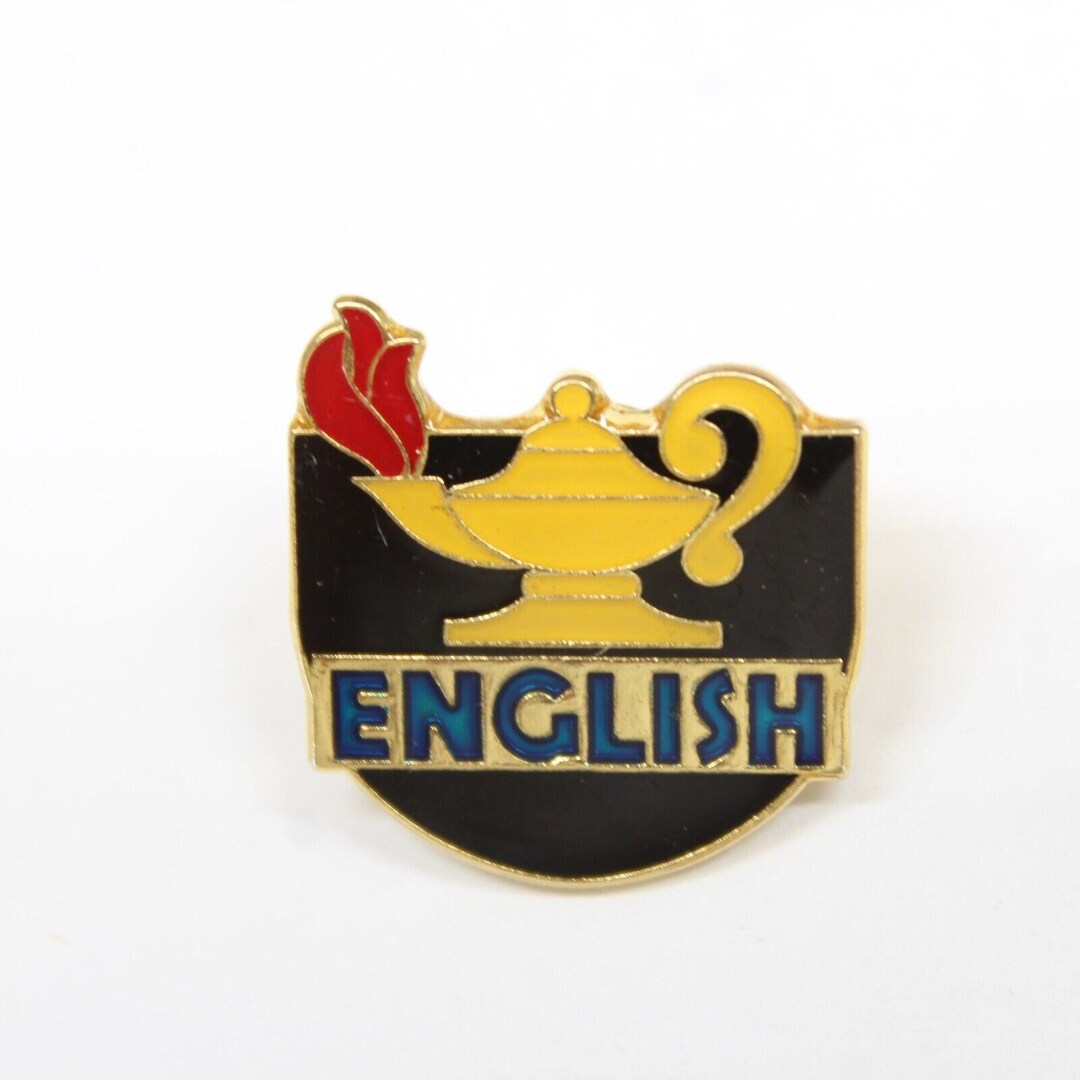 English Lamp of Knowledge Pin Lapel Enamel Collectible - Etsy
