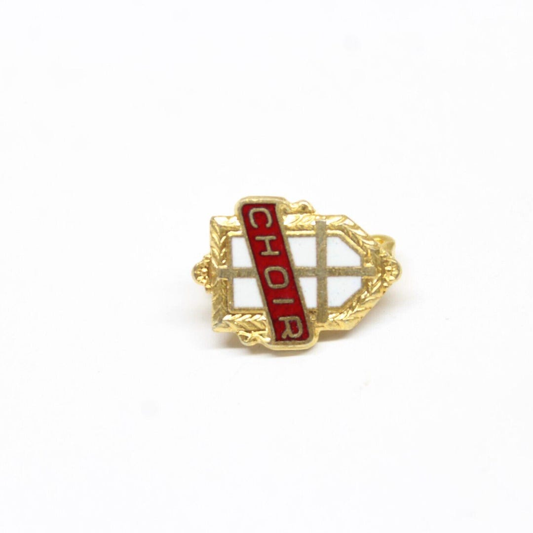 Church Choir Pin Gold Tone Lapel Enamel Collectible Vintage - Etsy