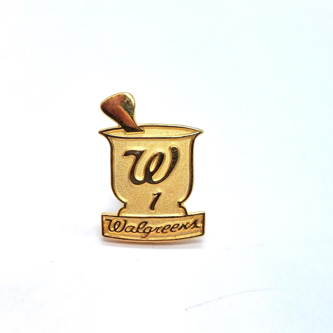 Walgreens Pharmacy Pin Vintage 1 Year Service Award Employee Gold Tone ...