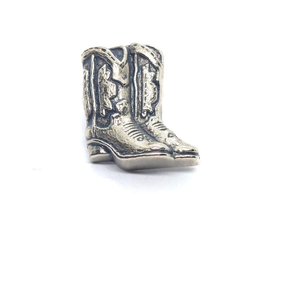Pewter Cowboy Boots Lapel Pin Western Country Style Hatless Badge ...