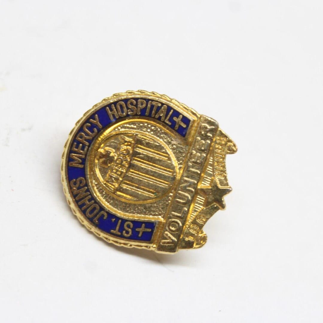 St. John's Mercy Hospital Volunteer Pin Lapel Enamel Collectible Gold ...