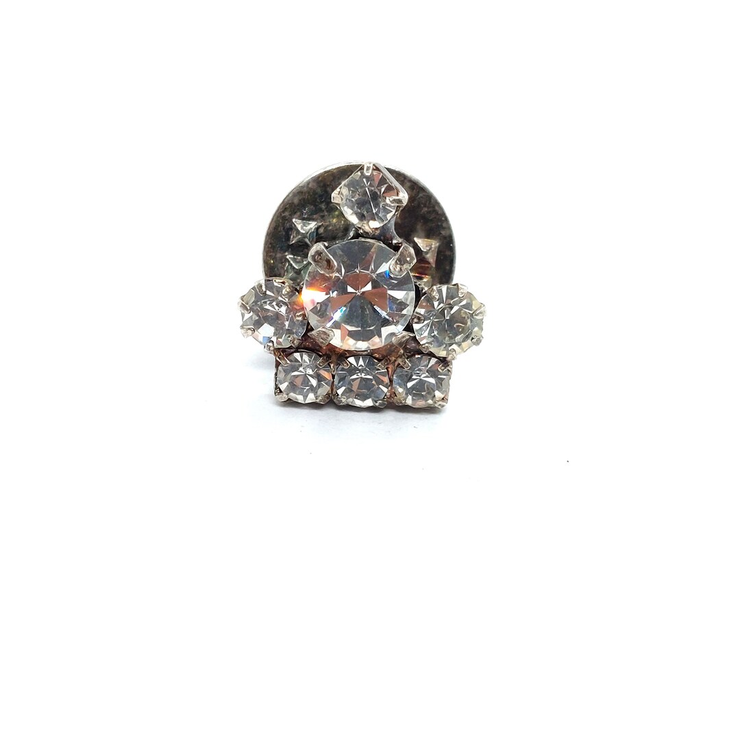 Vintage Crystal Rhinestone Crown Shape Mini Sparkling Lapel Pin - Etsy