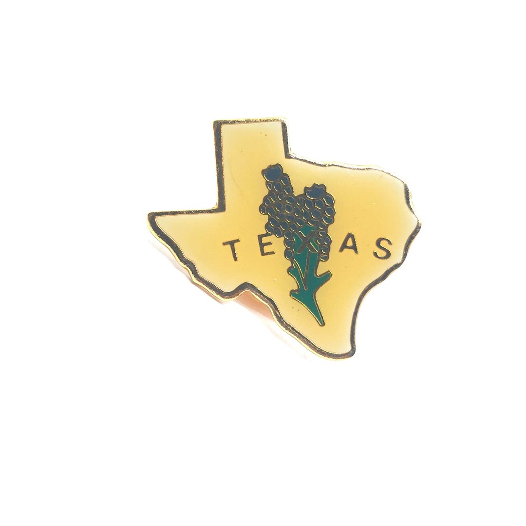 Texas State Bluebonnet Flower Enamel Lapel Pin Vintage Souvenir Lone ...