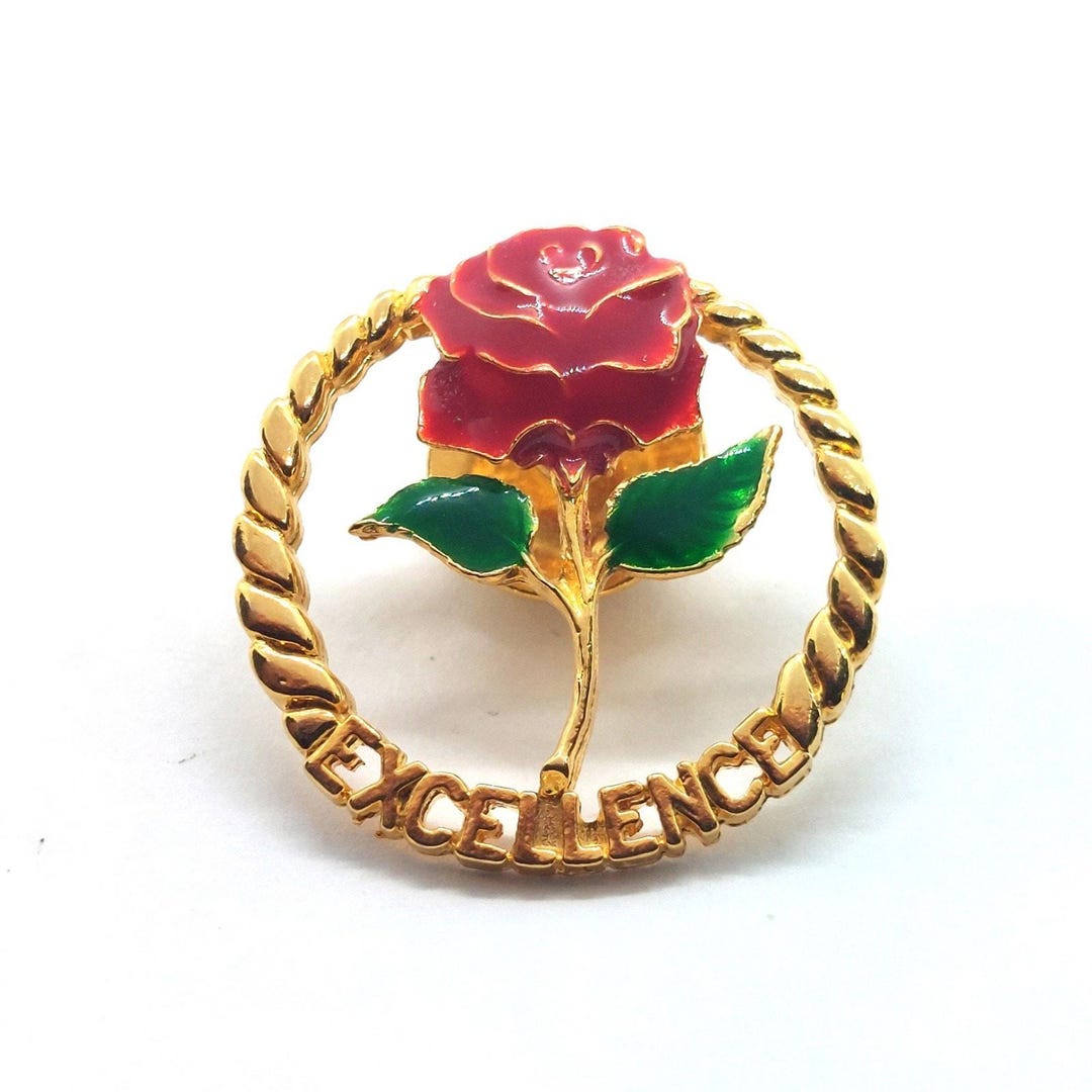 Excellence Pin Rose Wreath Recognition Award Employee Achievement ...