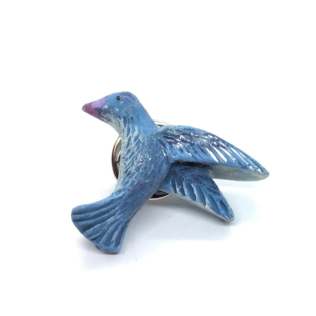 Blue Bird Pin Resin Lapel Collectible Vintage - Etsy
