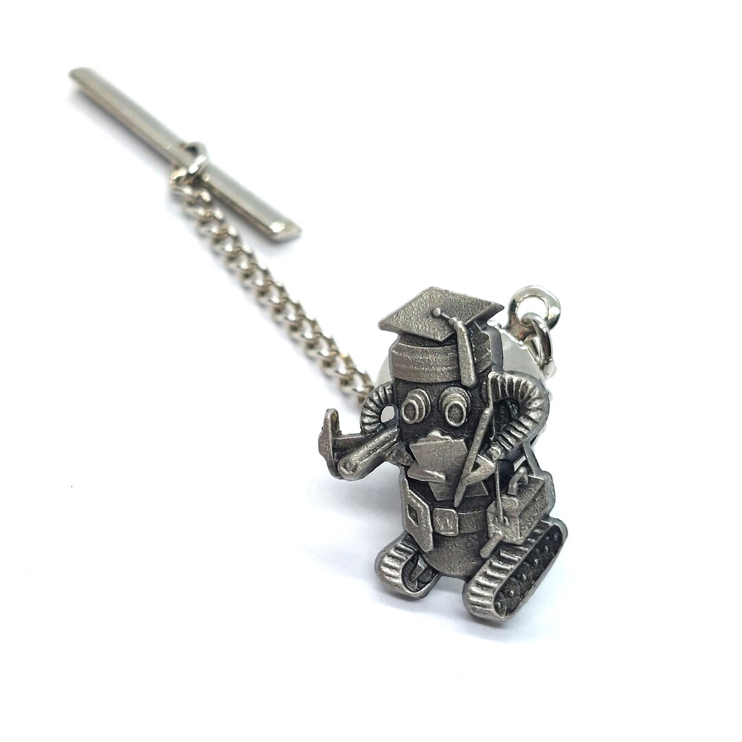 Robot Robotics Graduation Engineering Pin Tie Tack Lapel Silver Tone ...