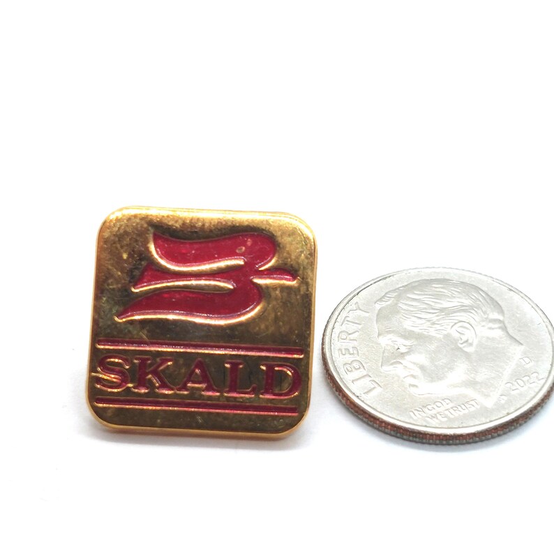 Skald Pin Vintage Red Bird Company Logo Promo Corporate Advertising ...