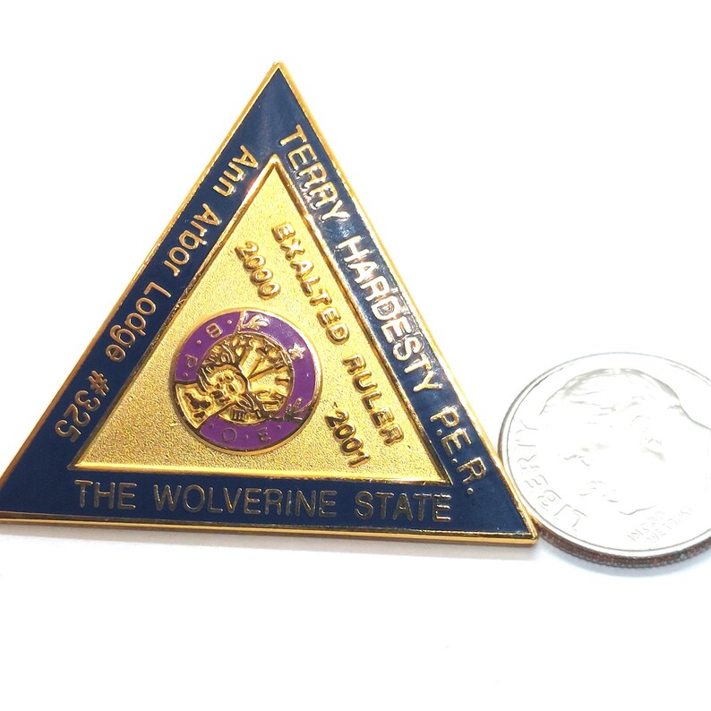 BPOE Ann Arbor Lodge 325 Exalted Ruler Triangle Pin Terry Hardesty 2000 ...