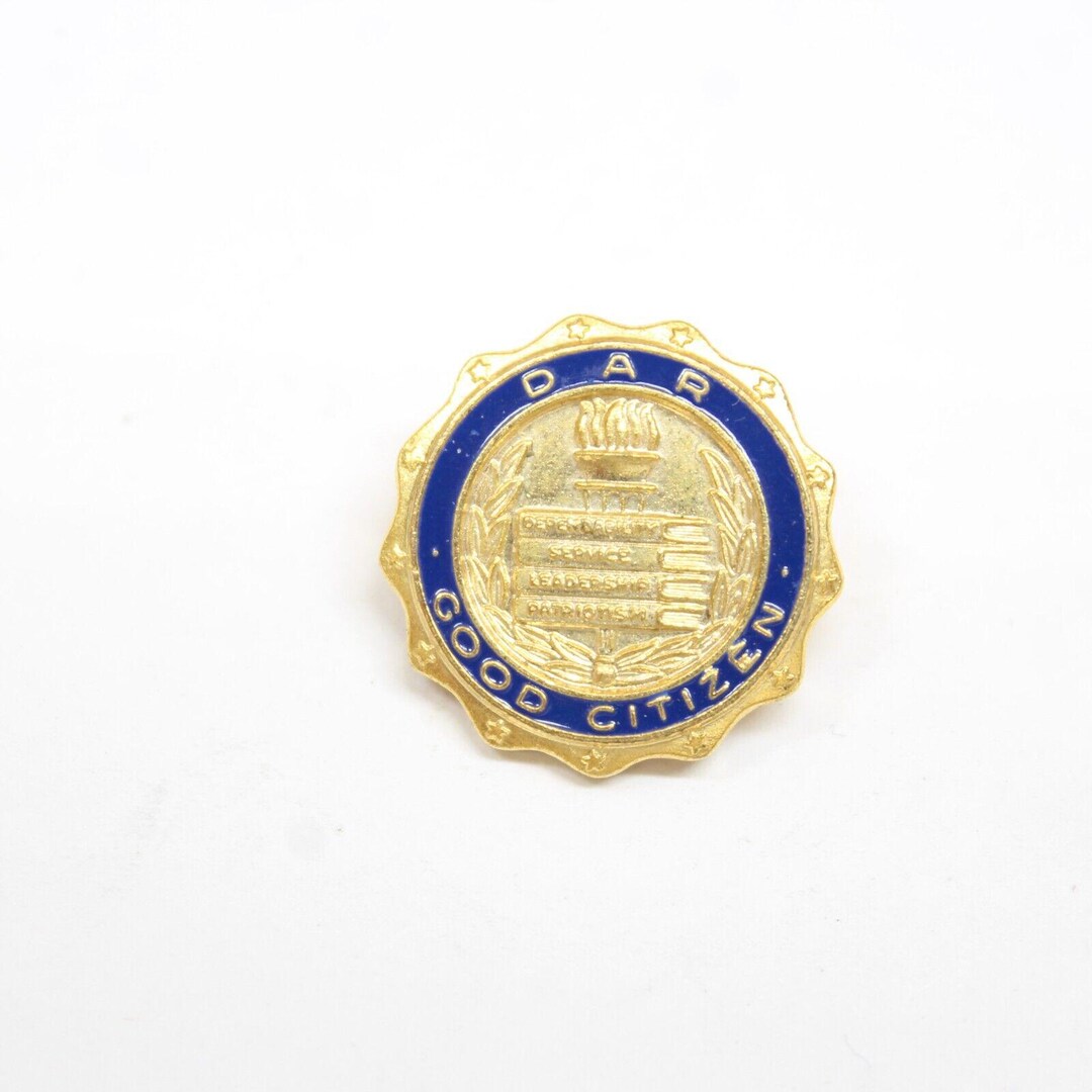 DAR Good Citizen Pin Lapel Gold Tone Enamel Collectible - Etsy
