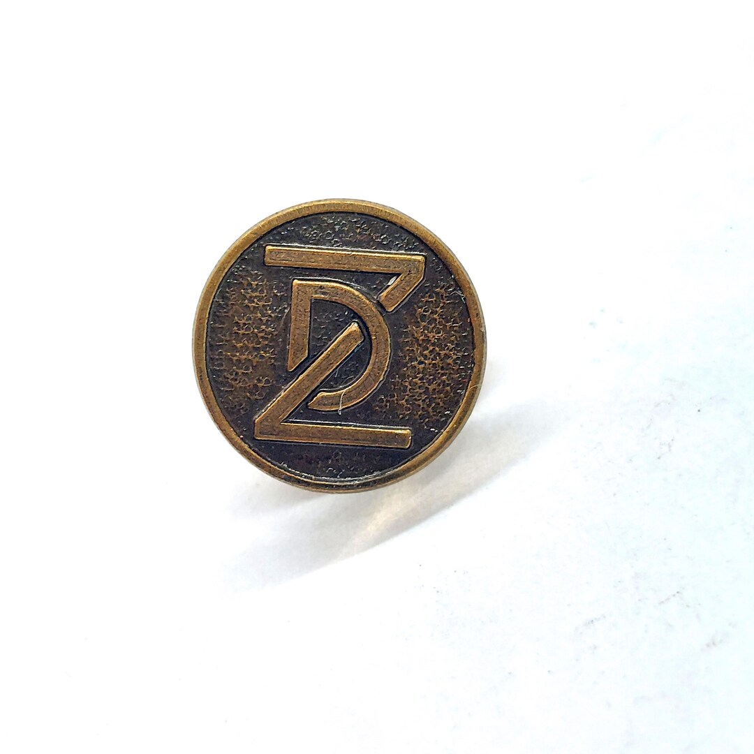 Vintage Stylized ZD Letter Pin Alphabet Initial Emblem Enamel Corporate ...