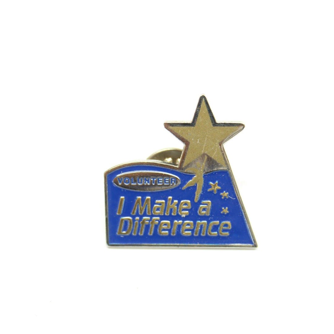 Volunteer I Make A Difference Pin Star Lapel Enamel Collectible - Etsy