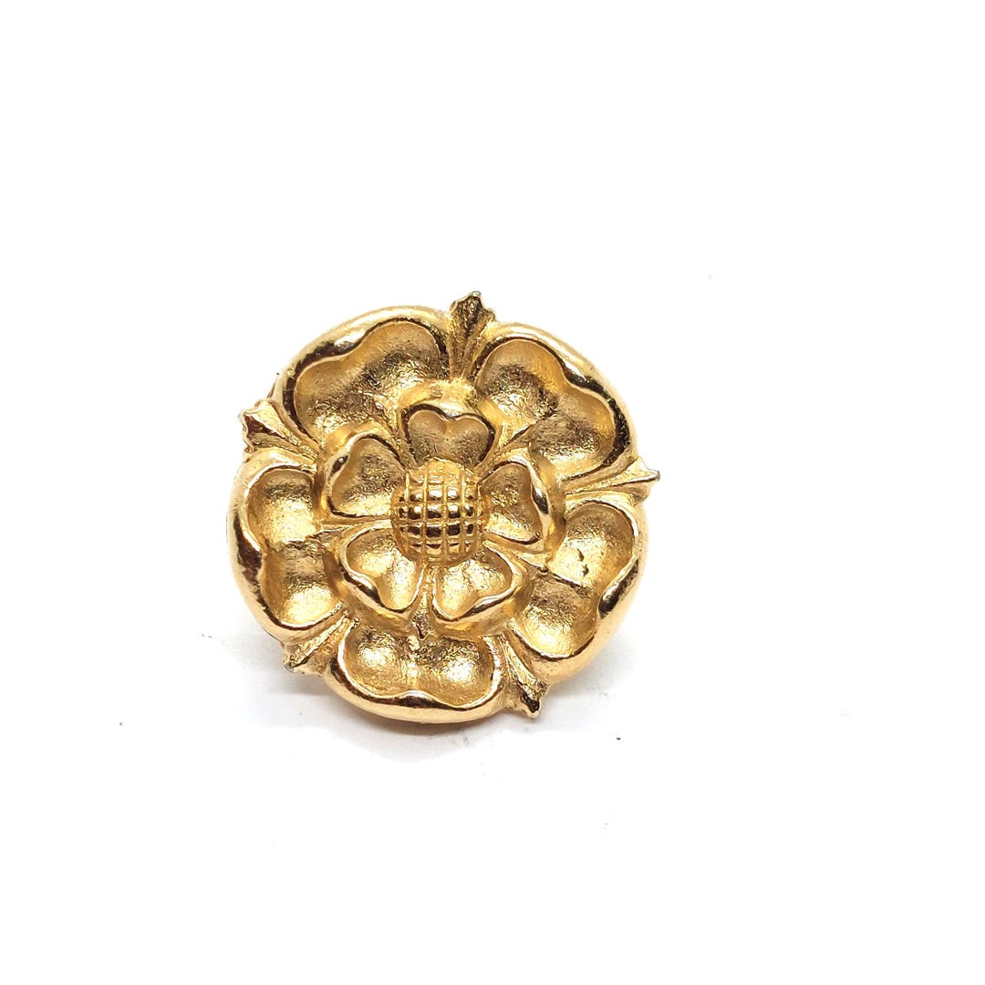 Tudor Rose Pin Gold Tone Lapel Enamel Collectible Vintage - Etsy UK