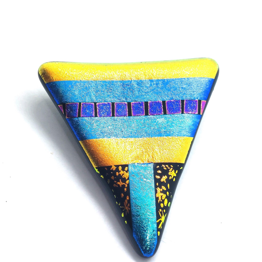 Colorful Triangle Geometric Lapel Pin Vintage Handpainted Enamel Modern ...