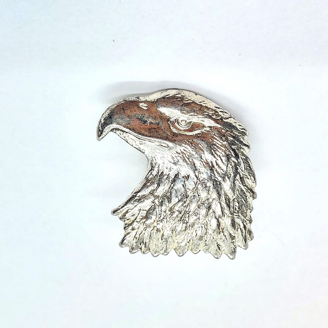 Bald Eagle Pin Brooch Lapel Silver Tone Patriotic Screwback - Etsy