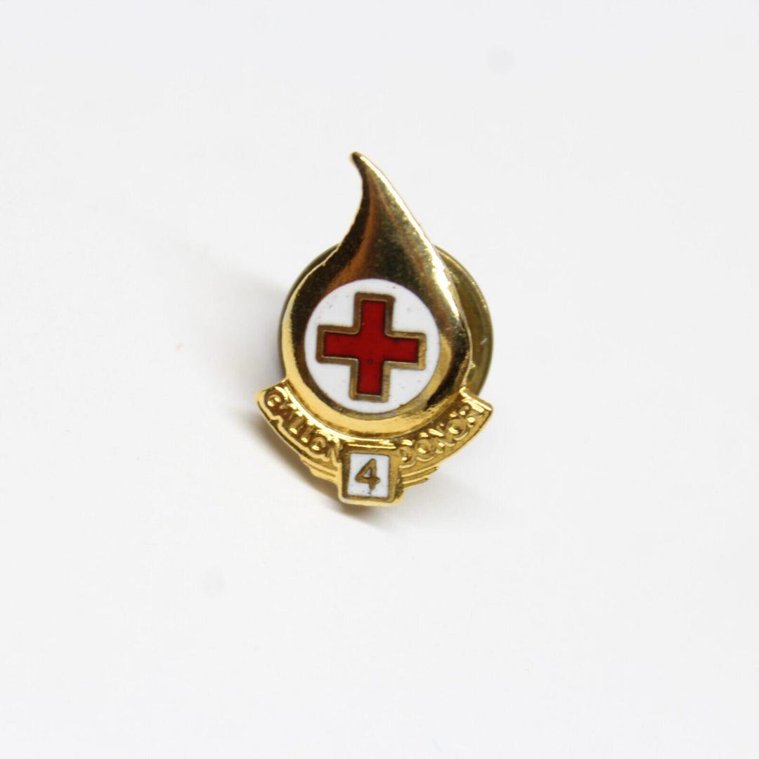 American Red Cross 4 Gallon Donor Pin Lapel Enamel Collectible Award - Etsy
